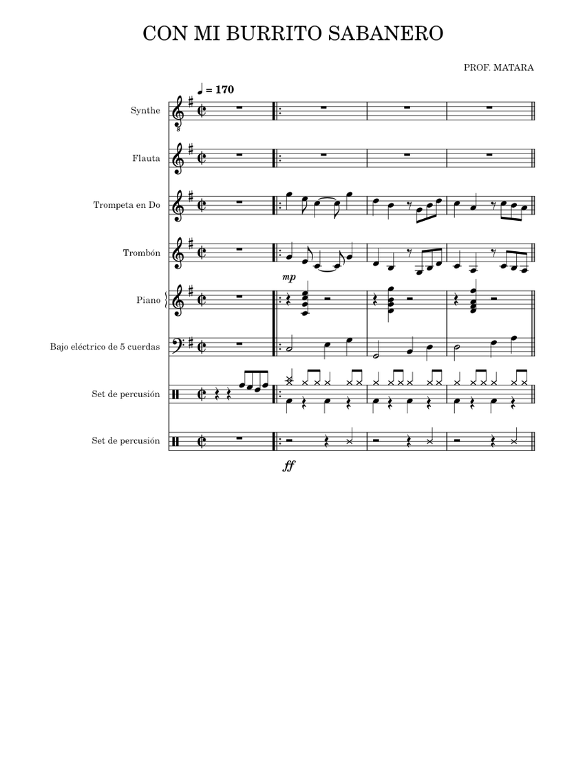 Mi burrito sabanero – Villancicos Sheet music for Piano, Trombone ...