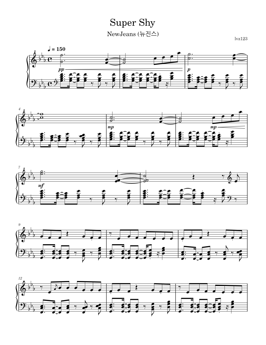 Super Shy – NewJeans Sheet Music for Piano (Solo) | MuseScore.com