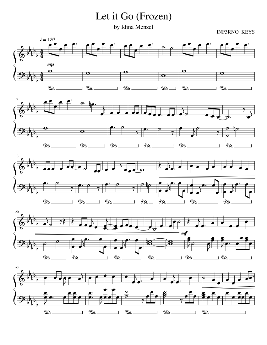 Let it Go (Frozen) Sheet Music for Piano (Solo) | MuseScore.com