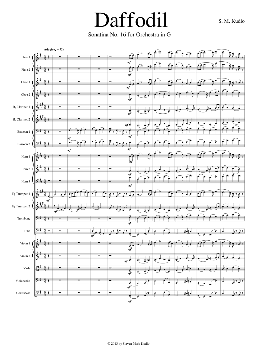 Daffodil Sheet music for Trombone, Tuba, Flute, Oboe & more instruments ...