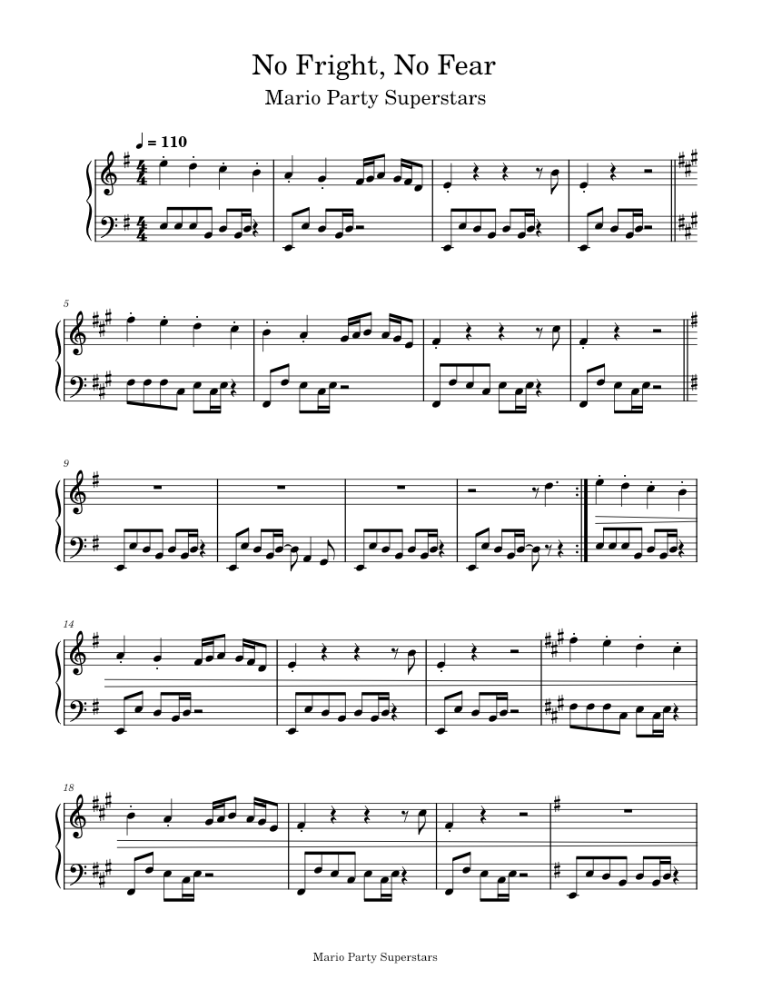 No Fright, No Fear - Piano Sheet music for Piano (Solo) Easy ...