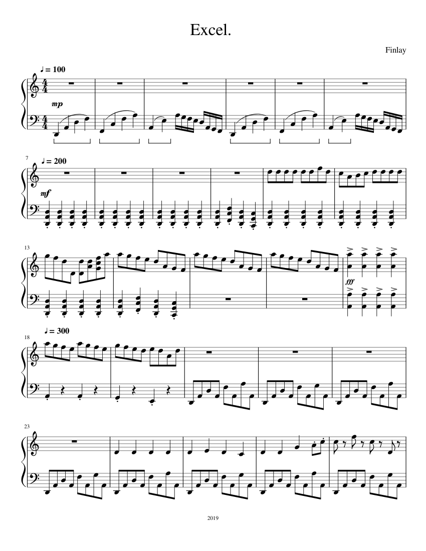 Excel Sheet music for Piano (Solo) | Musescore.com