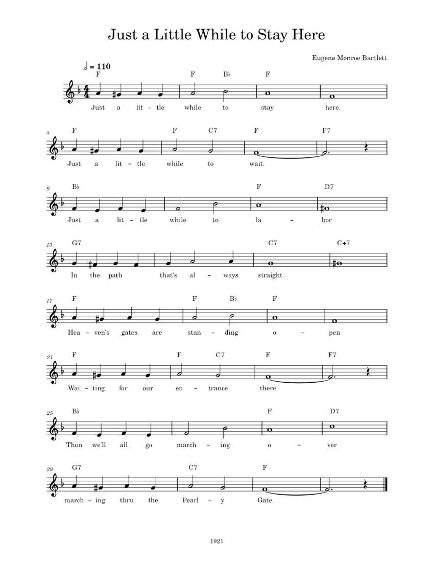 Just A Little While To Stay Here – E.M. Bartlett Just a Little While to ...