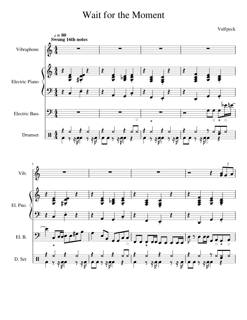 Wait_for_the_Moment Sheet music for Piano, Vibraphone, Bass guitar ...