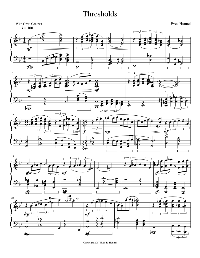 Thresholds Sheet music for Piano (Solo) | Musescore.com