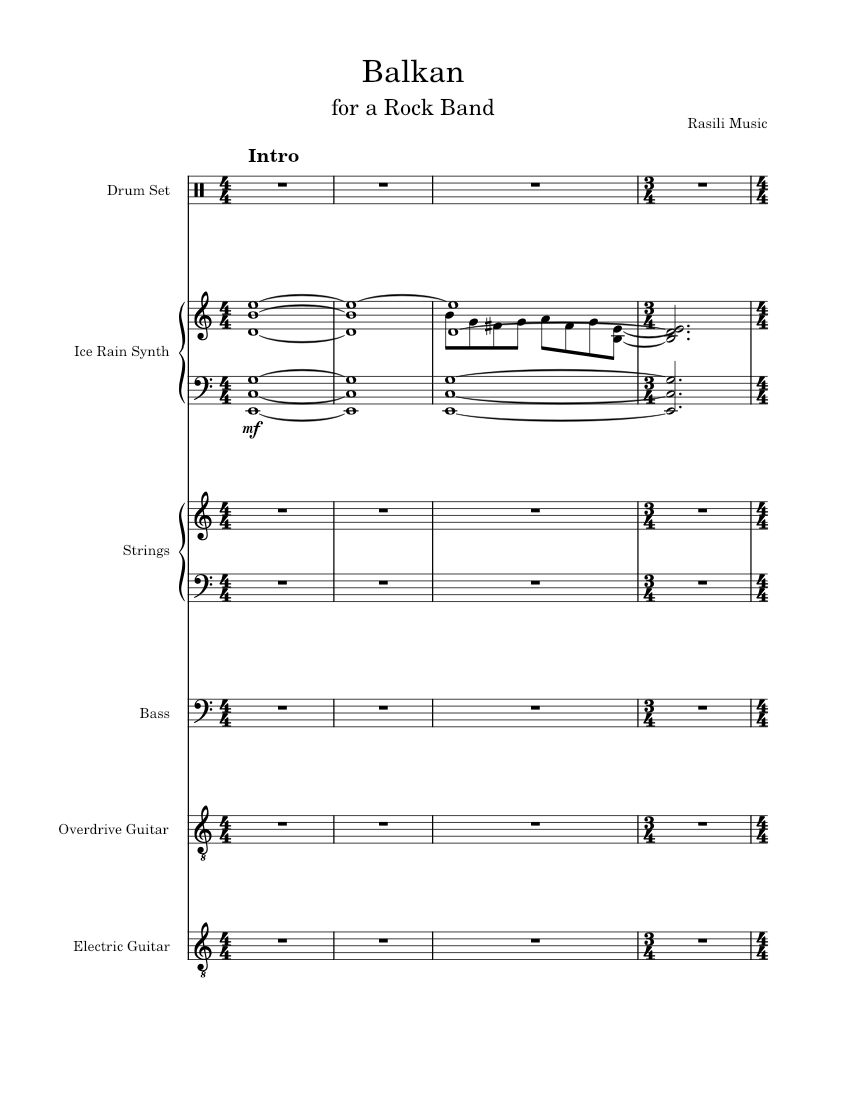 Balkan Sheet music for Guitar, Bass guitar, Drum group, Strings group ...