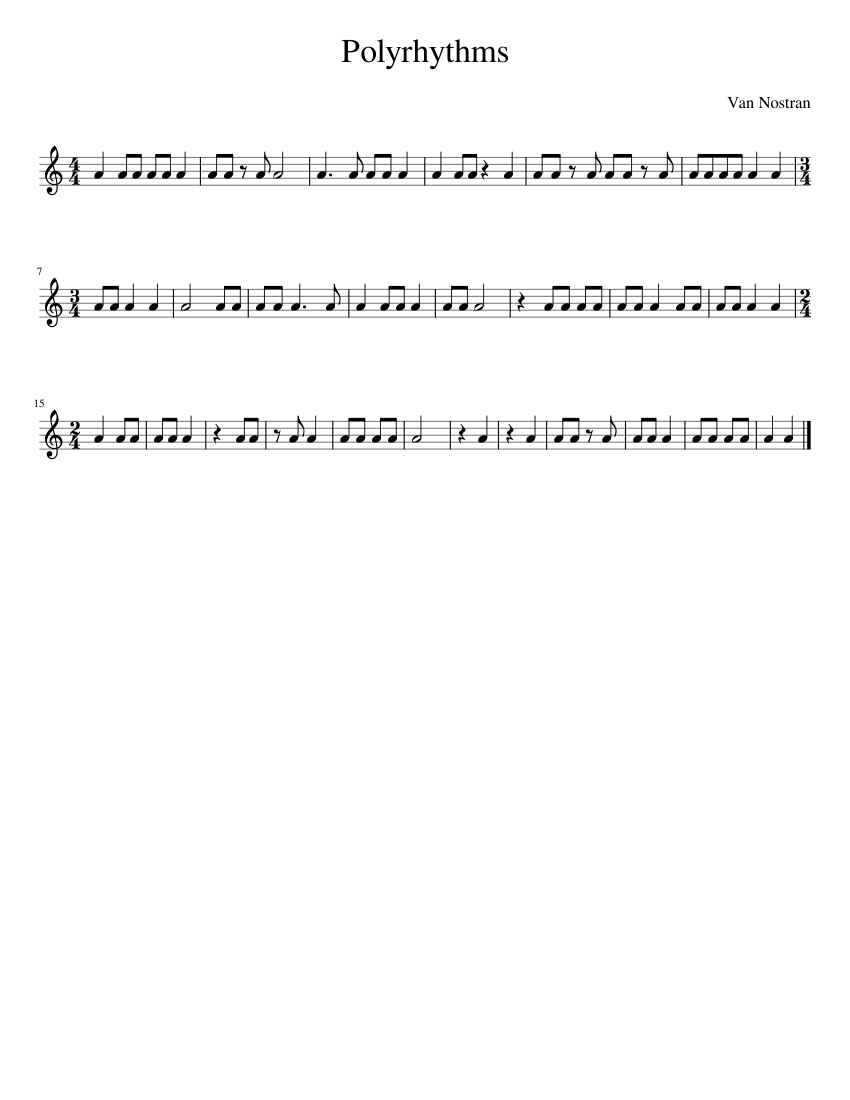 Polyrhythms Sheet music for Piano (Solo) | Musescore.com