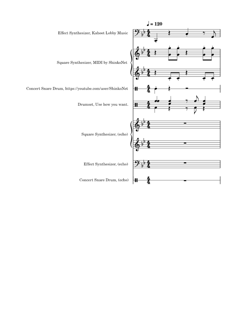 Kahoot - Lobby Music Sheet music for Snare drum, Drum group ...