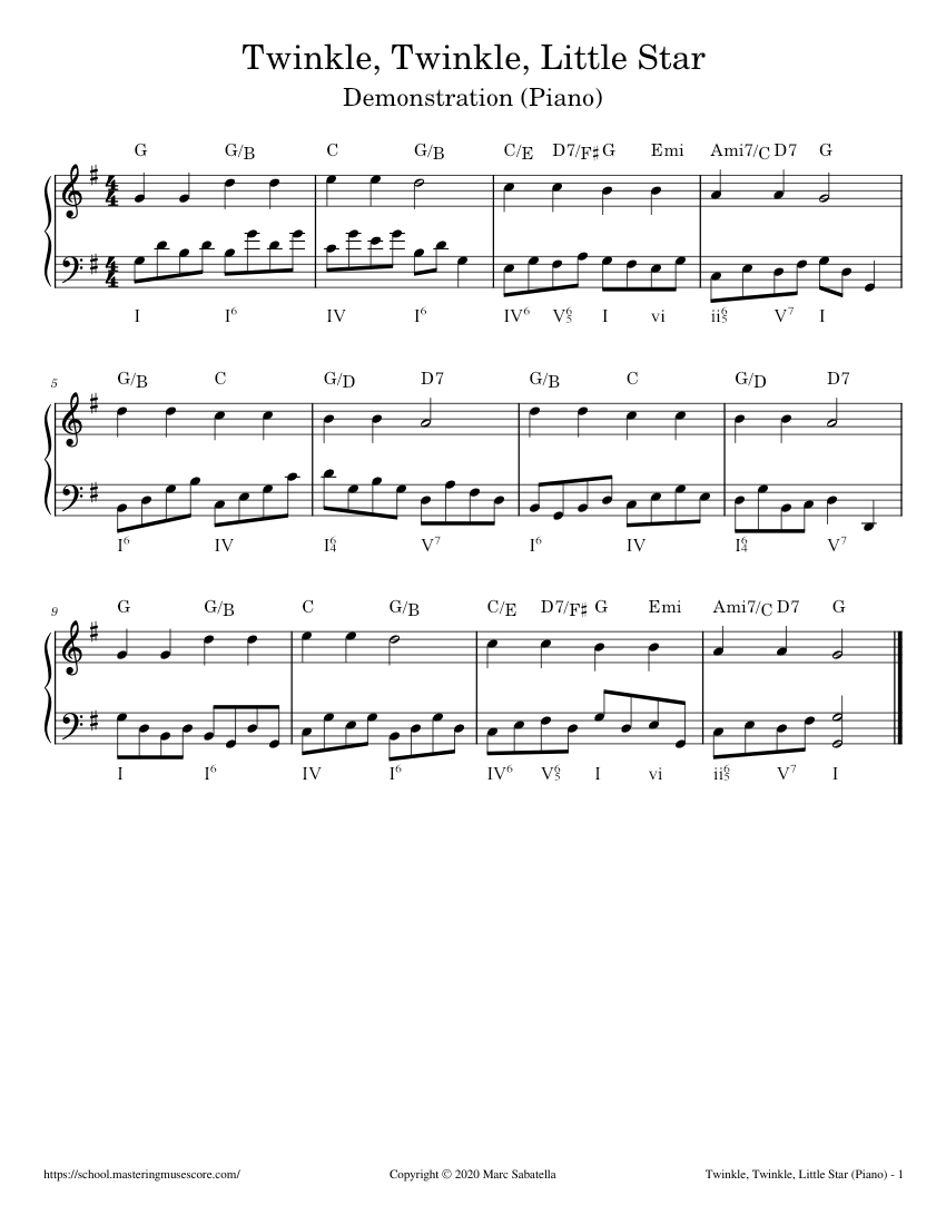 Twinkle Twinkle Little Star - Piano arrangement Sheet Music for Piano ...