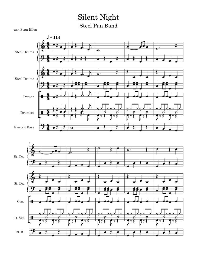 Silent night – Misc Christmas Silent night – arranged for steel drum ...