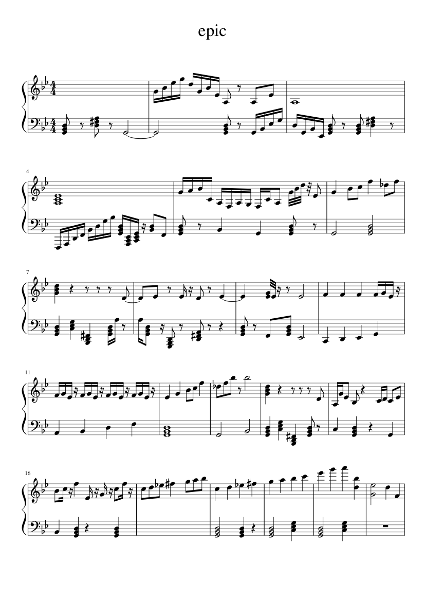 Most epic song ever Sheet music for Piano (Solo) | Musescore.com
