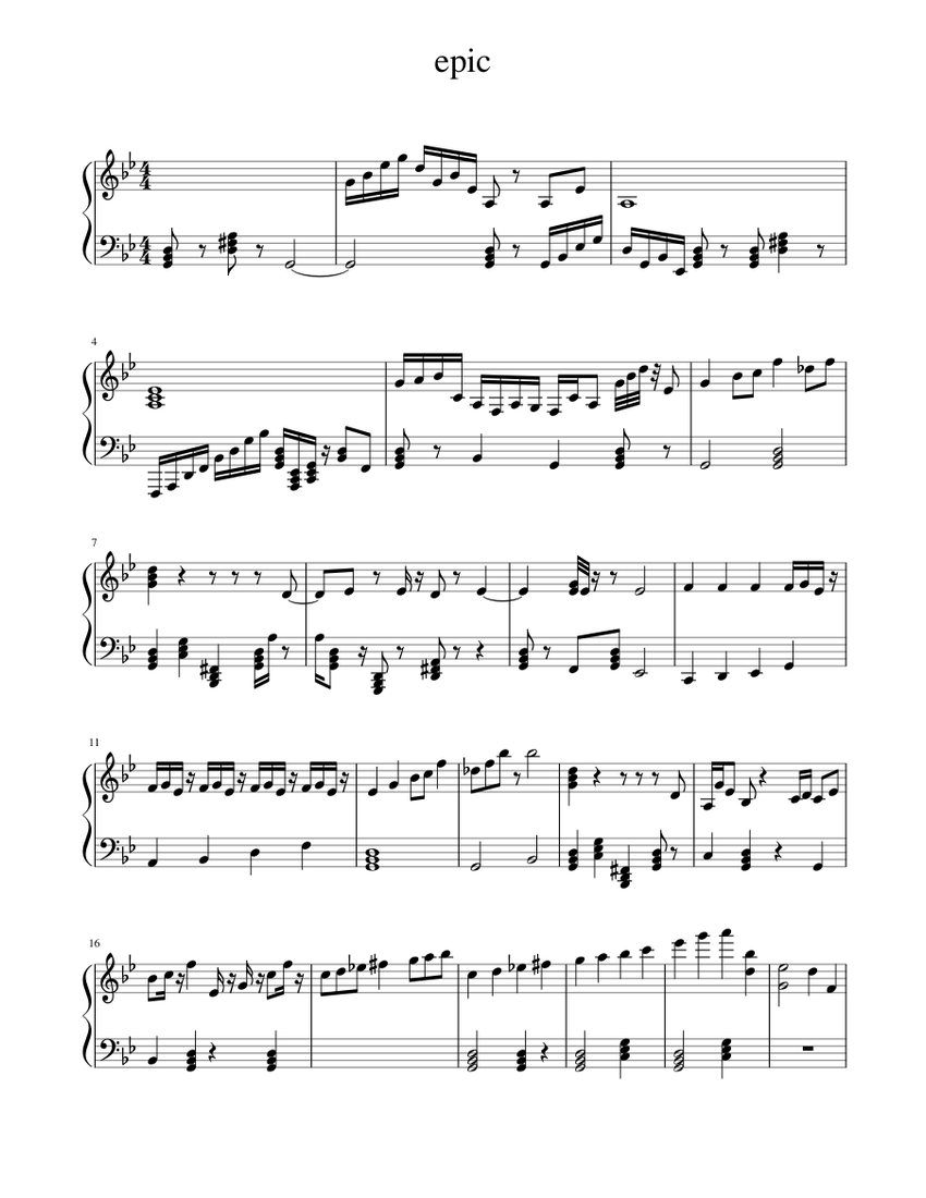 Most epic song ever Sheet music for Piano (Solo) | Musescore.com