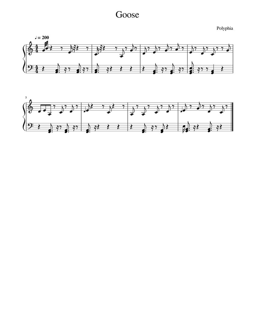 Goose Sheet music for Piano (Solo) Easy | Musescore.com