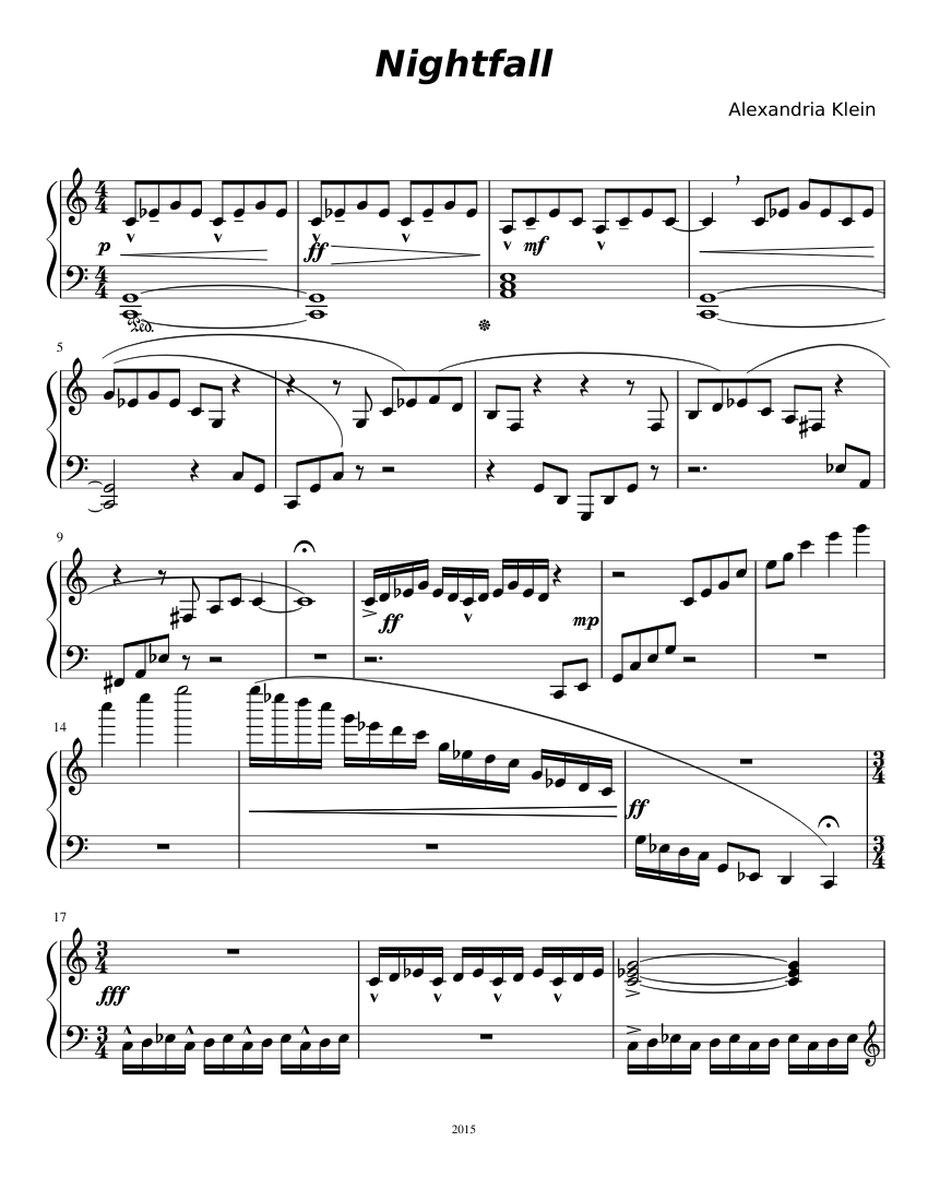 Nightfall Sheet music for Piano (Solo) | Musescore.com