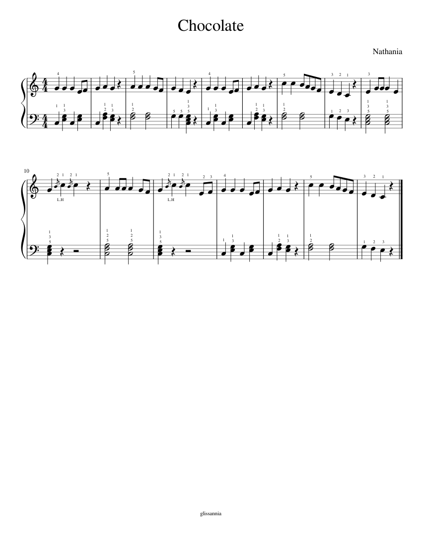 Chocolate Sheet music for Piano (Solo) Easy | Musescore.com