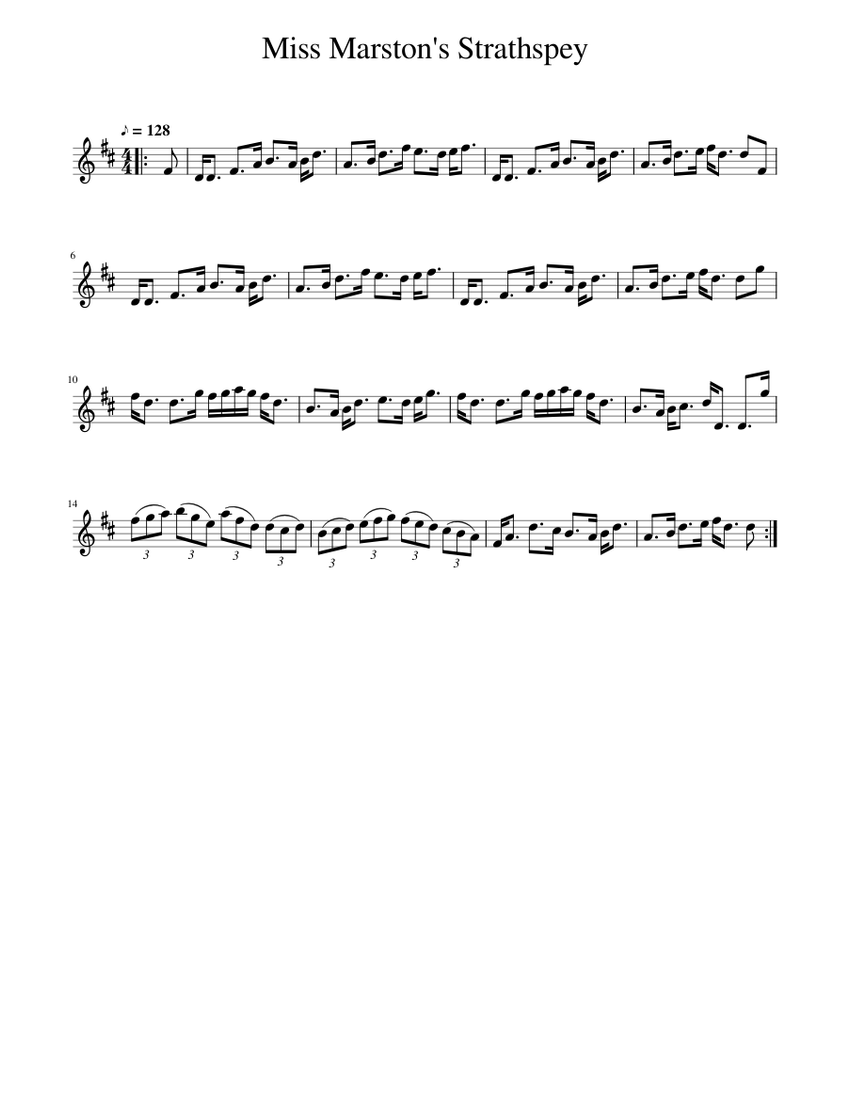 Miss Marston's Strathspey Sheet music for Piano (Solo) Easy | Musescore.com