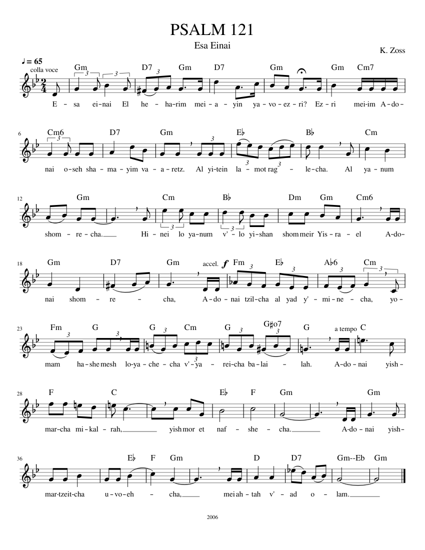 PSALM 121 Sheet music for Piano (Solo) Easy | Musescore.com