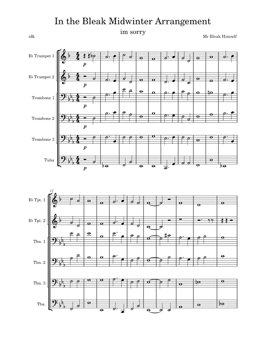 In the bleak midwinter – Gustav Holst In the Bleak Midwinter ...