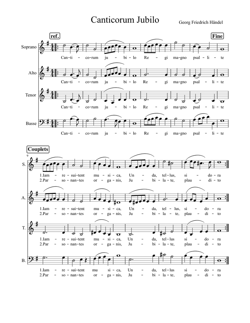 Canticorum_Jubilo Sheet music for Piano (Mixed Quartet) | Musescore.com