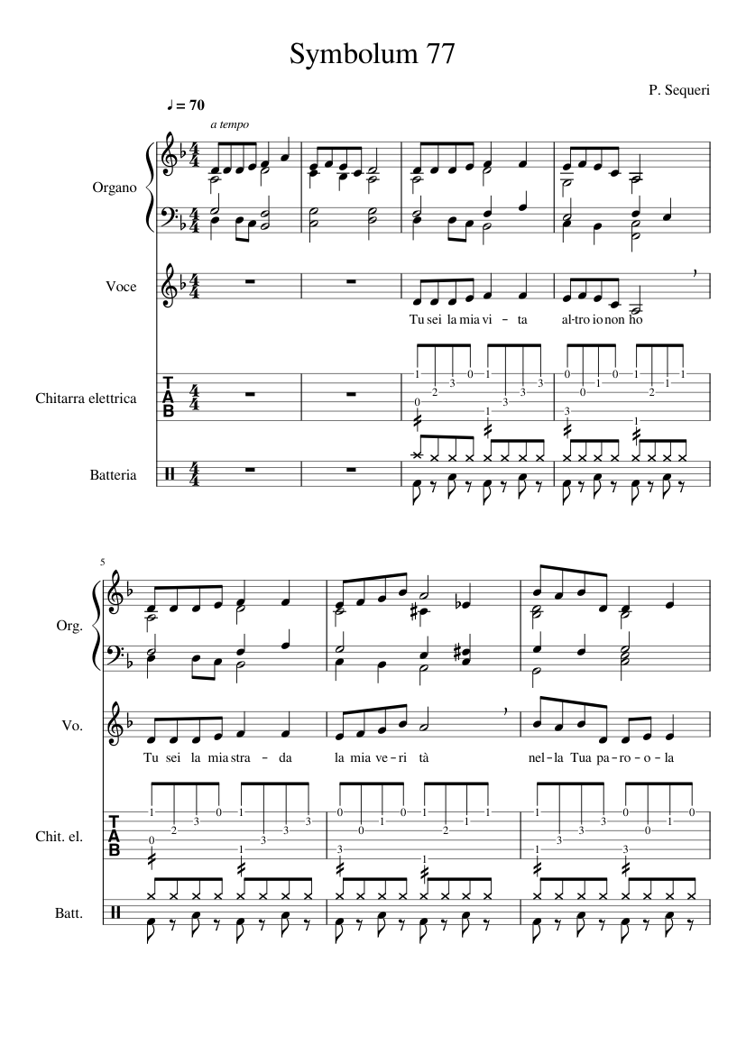 Symbolum 77 Sheet Music for Organ, Vocals, Guitar, Drum group (Mixed ...