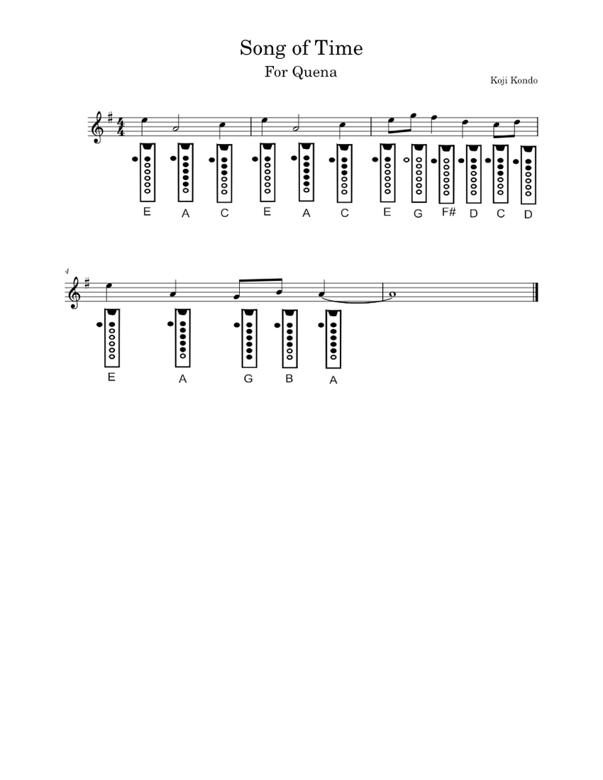 Song of Time (Quena) - From The Legend of Zelda Sheet music for Flute ...