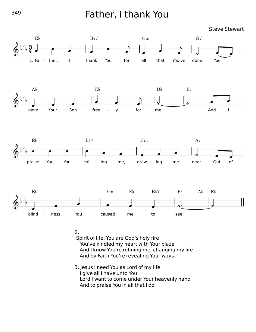 Father, I thank You Sheet music for Synthesizer (Solo) | Musescore.com