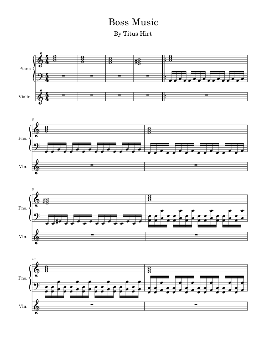 Boss Music Sheet music for Piano, Violin (Mixed Duet) | Musescore.com