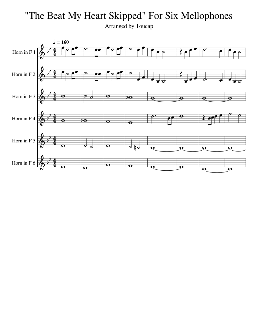 The Beat My Heart Skipped – The Blue Devils Sheet music for French horn ...