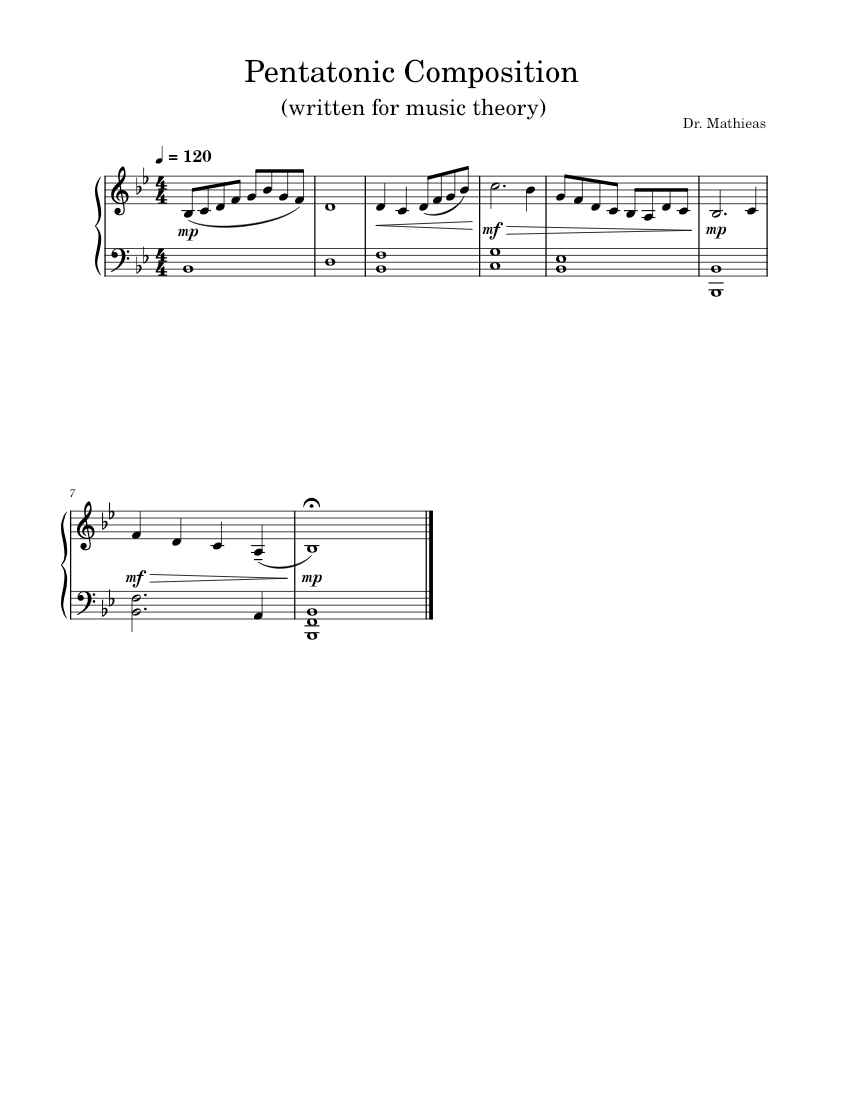 Pentatonic Composition Sheet music for Piano (Solo) Easy | Musescore.com