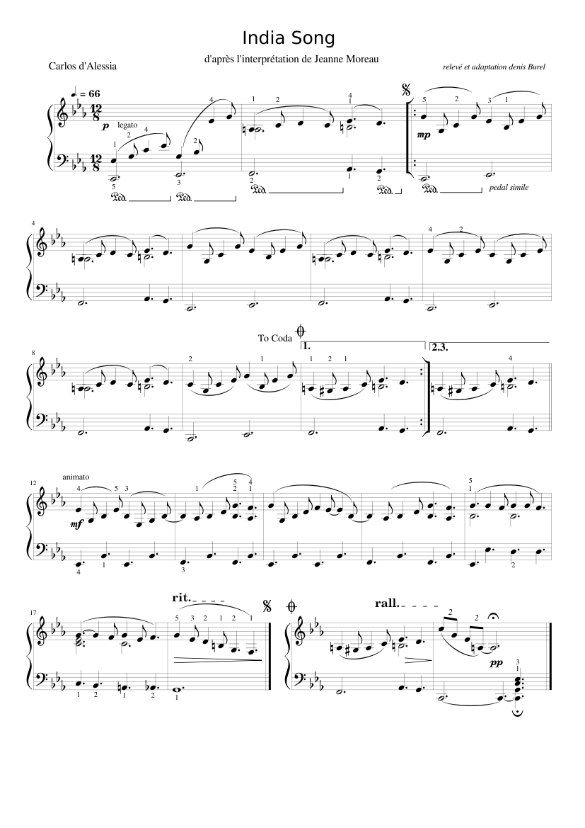 india Song Sheet Music for Piano (Solo) Easy | MuseScore.com