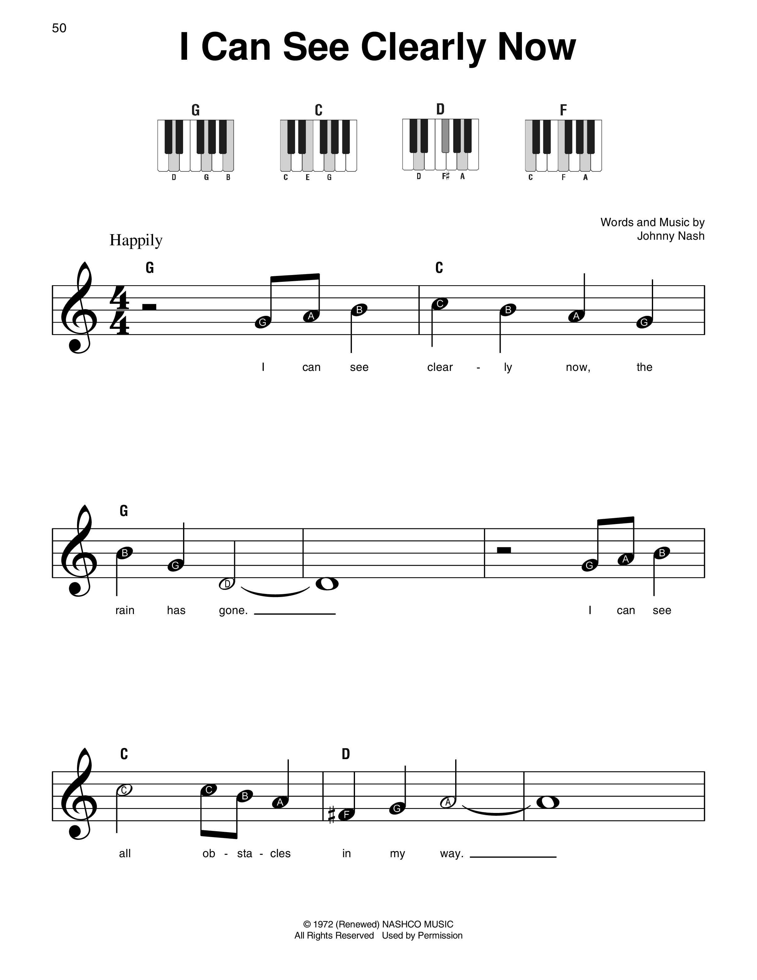 Play Official version of I can see clearly now sheet music by Jimmy ...