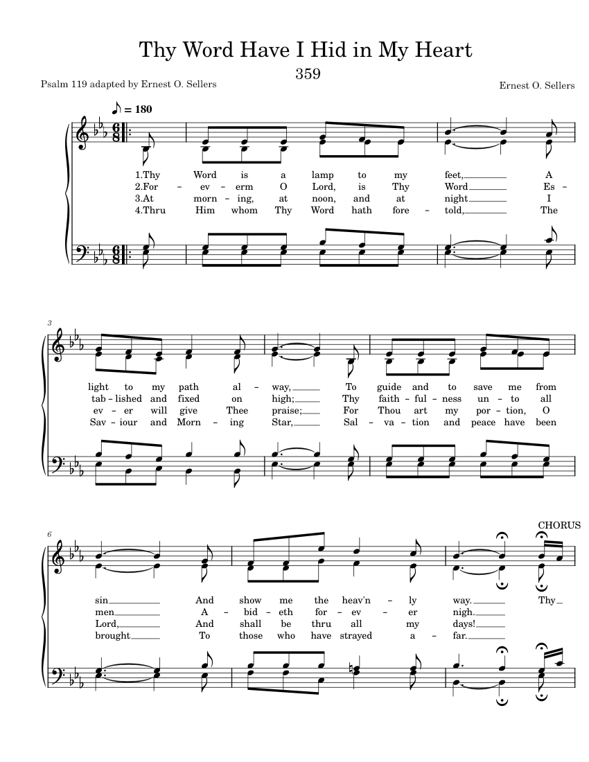 359 Thy Word Have I Hid in My Heart Sheet music for Piano (Solo ...