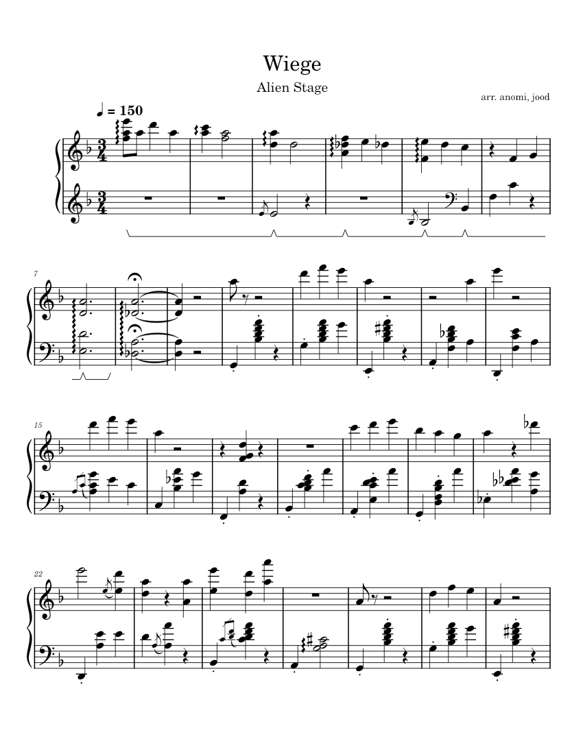 Wiege Sheet Music for Piano (Solo) | MuseScore.com