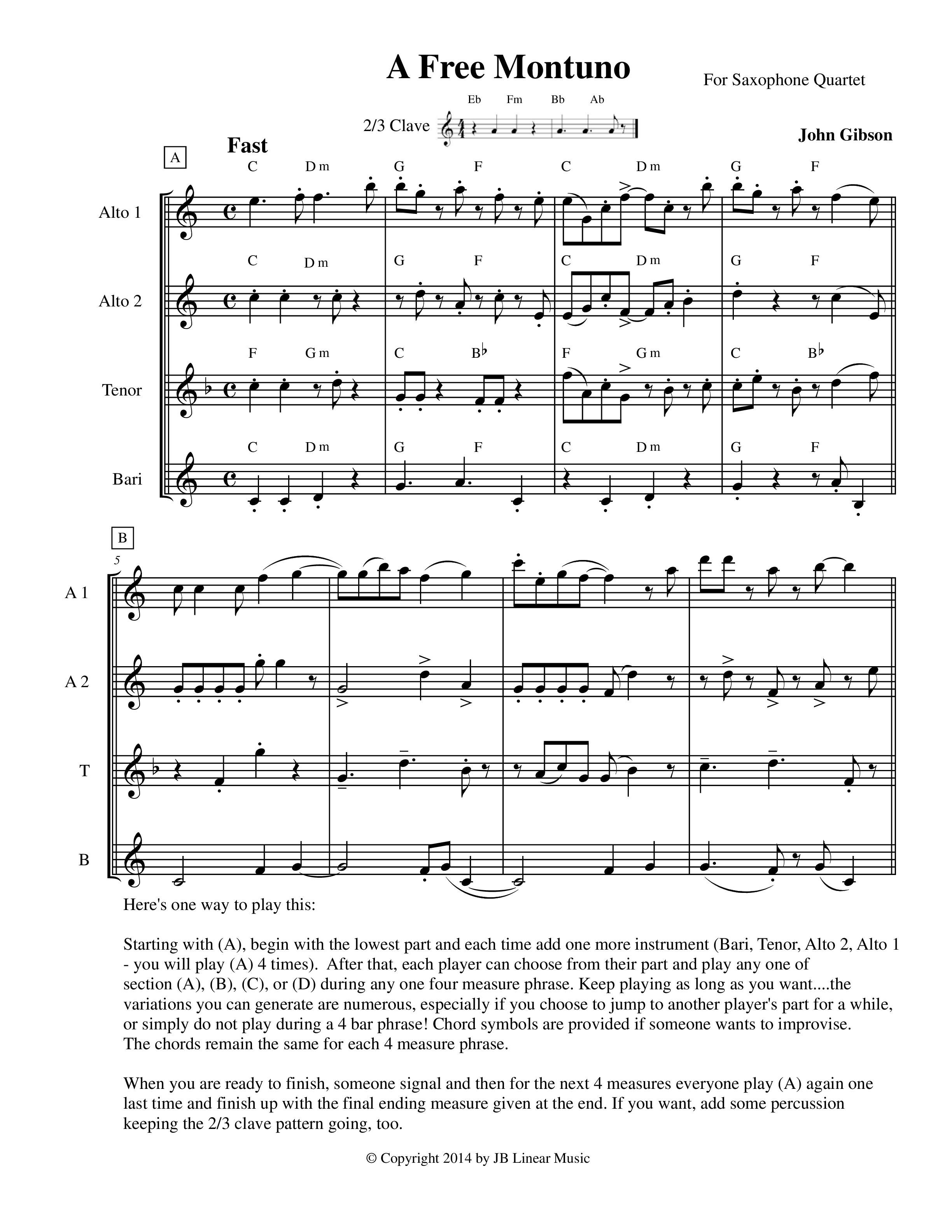 Play Official version of A Free Montuno Sheet Music by Lester Brown ...