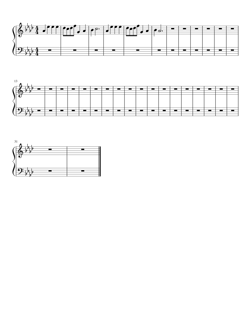 mystery tune Sheet music for Piano (Solo) Easy | Musescore.com
