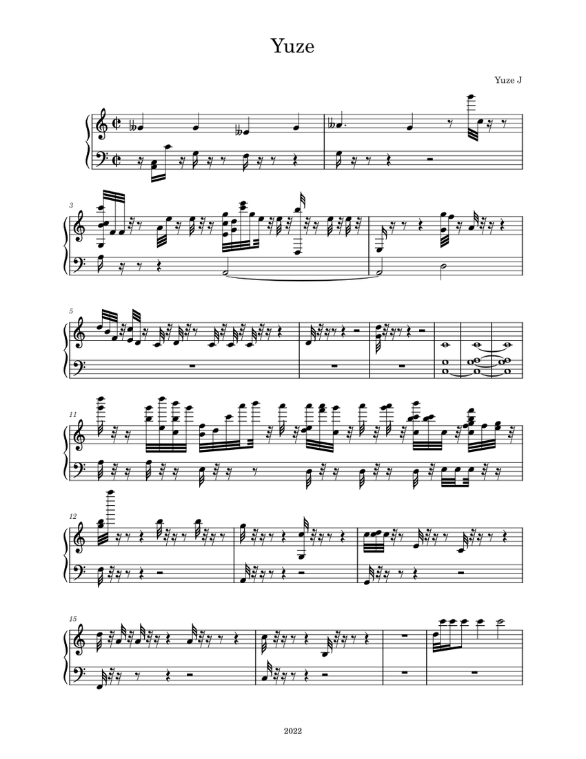Yuze – Yuze J Yuzefide Sheet music for Piano (Piano Trio) | Musescore.com