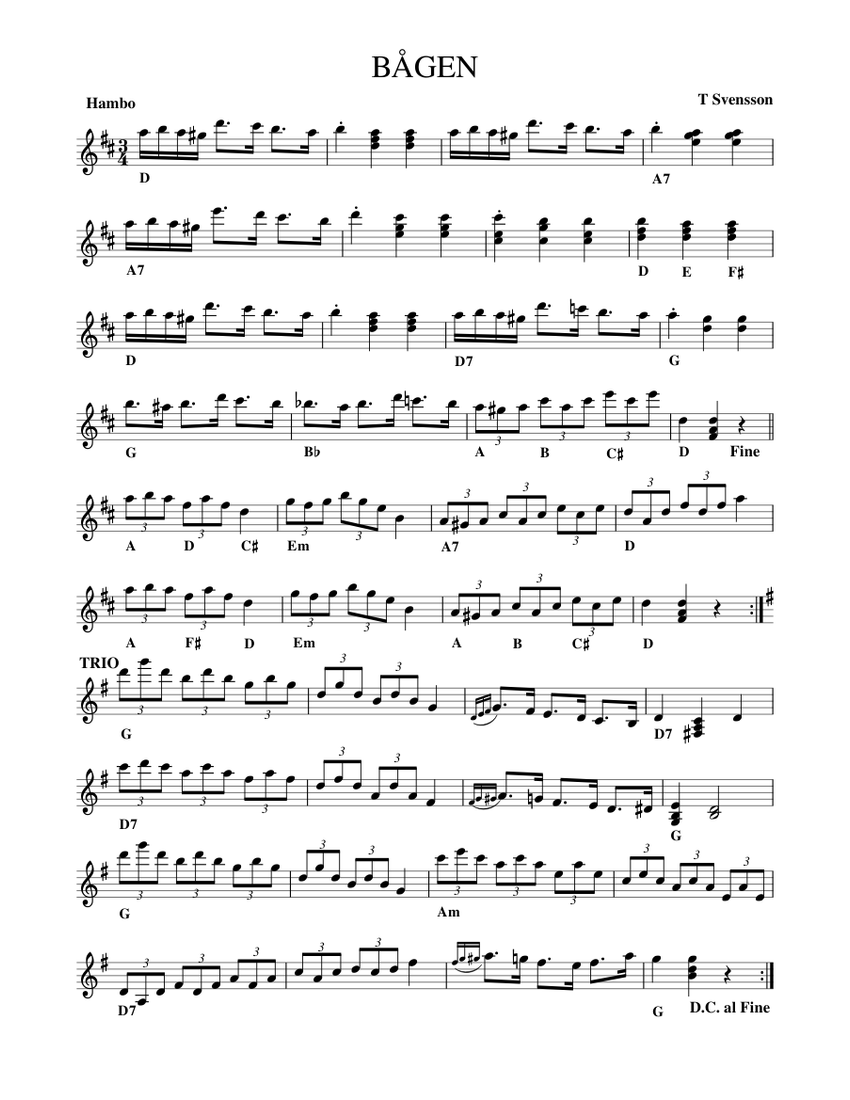 BÅGEN - T Svensson Sheet music for Accordion (Solo) | Musescore.com