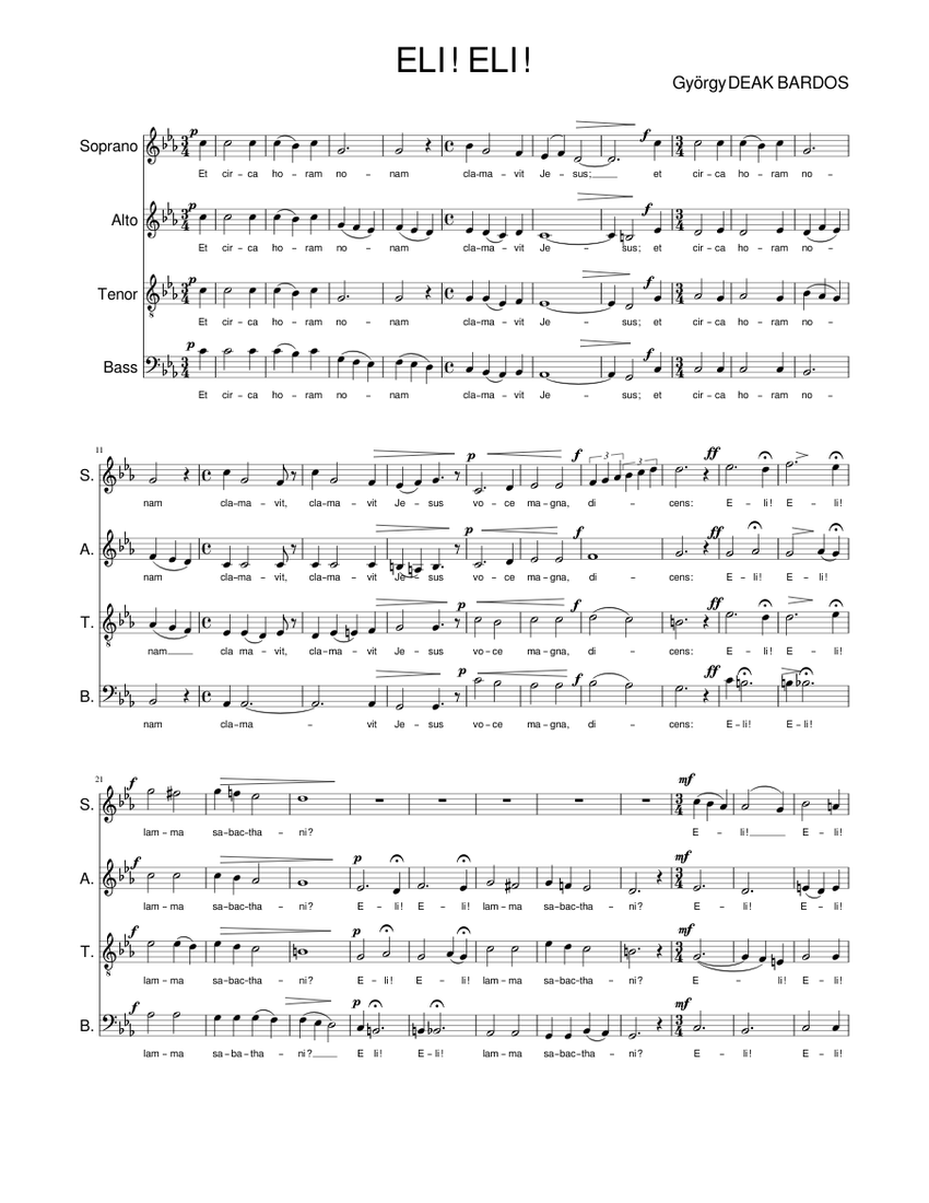 Eli Eli Sheet music for Bass guitar (Solo) | Musescore.com