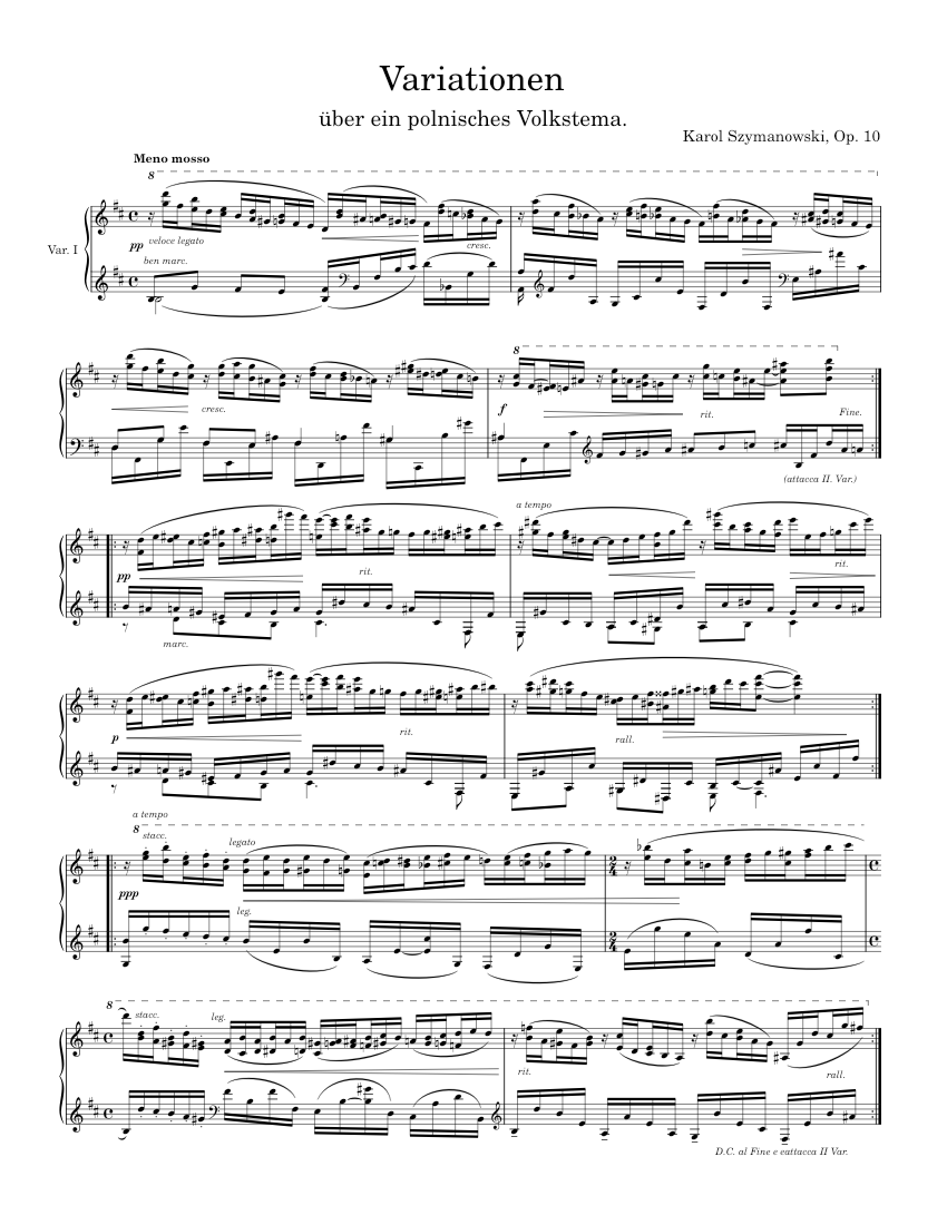 Variations on a Polish Folk Theme, Op. 10 - Variation 1 – Karol ...