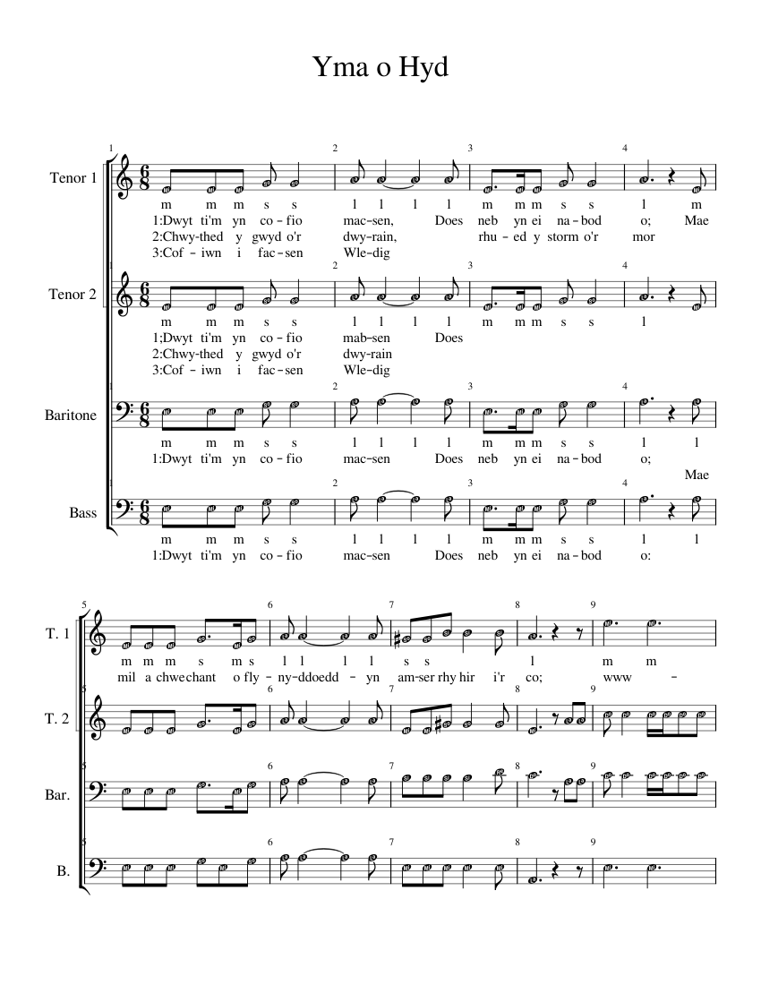 Yma o Hyd with Lyrics - piano tutorial