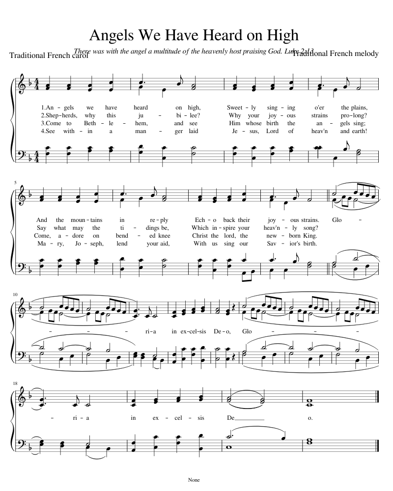Angels_We_Have_Heard_on_High Sheet music for Piano (Solo) Easy ...