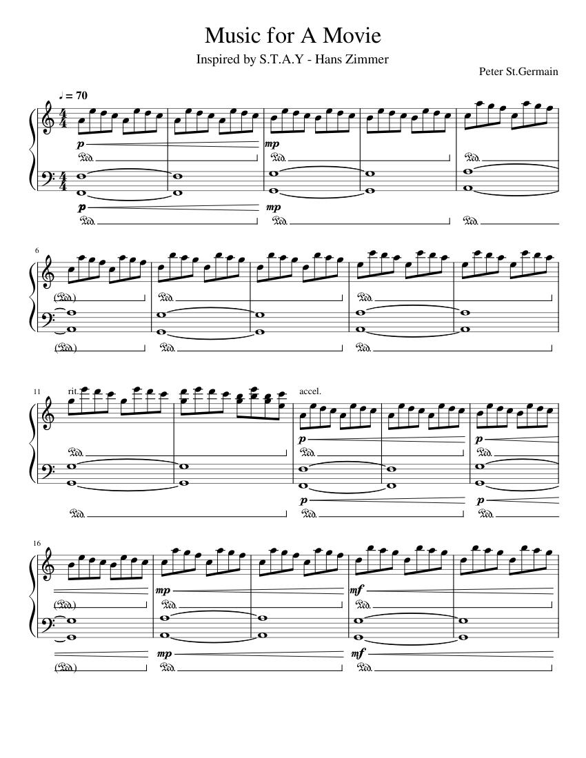 Music for A Movie Sheet music for Piano (Solo) | Musescore.com