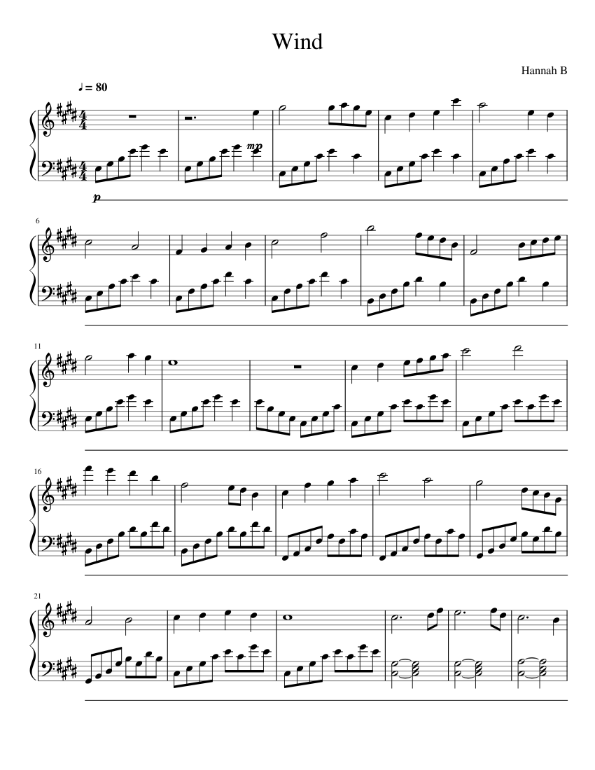 Wind Sheet music for Piano (Solo) Easy | Musescore.com