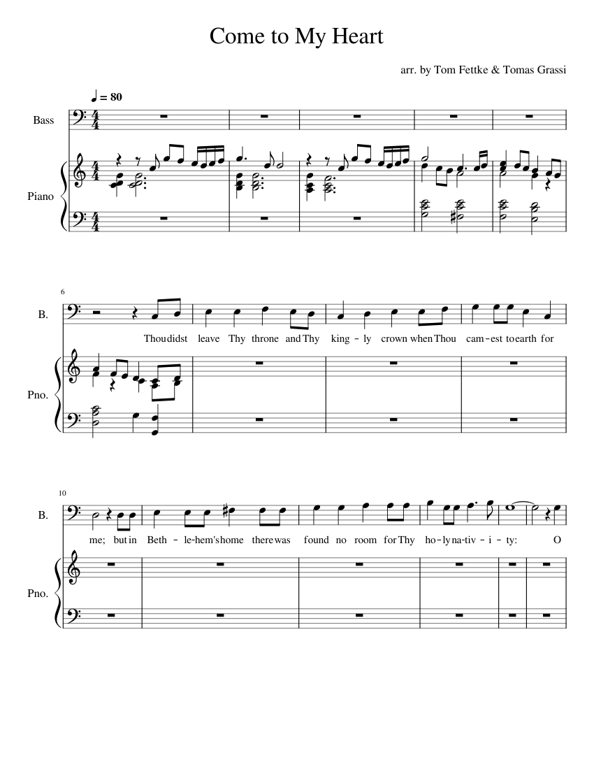 Come to My Heart – Tom Fettke & Thomas Grassi Come to My Heart bass ...