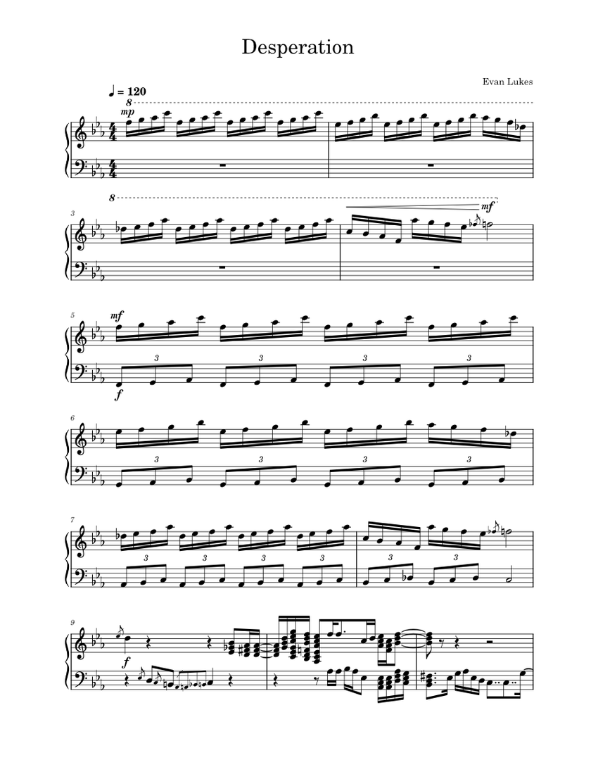 Desperation Sheet music for Piano (Solo) | Musescore.com