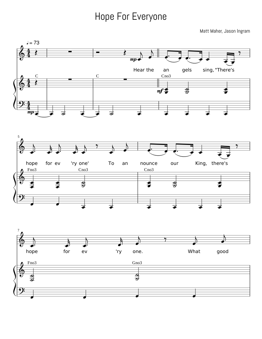 Hope for Everyone, Matt Maher Sheet music for Piano, Vocals (Piano ...