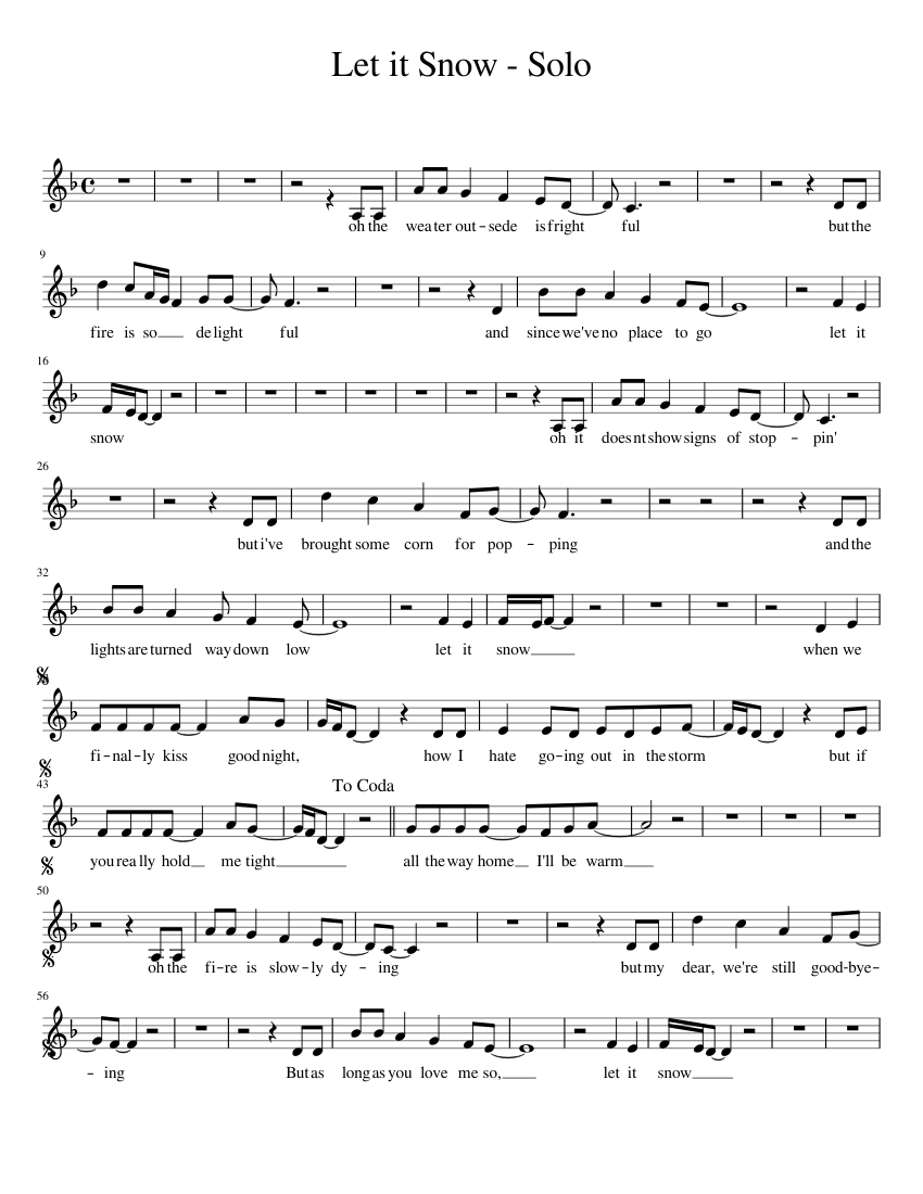Let it Snow - Solo Sheet music for Piano (Solo) | Musescore.com