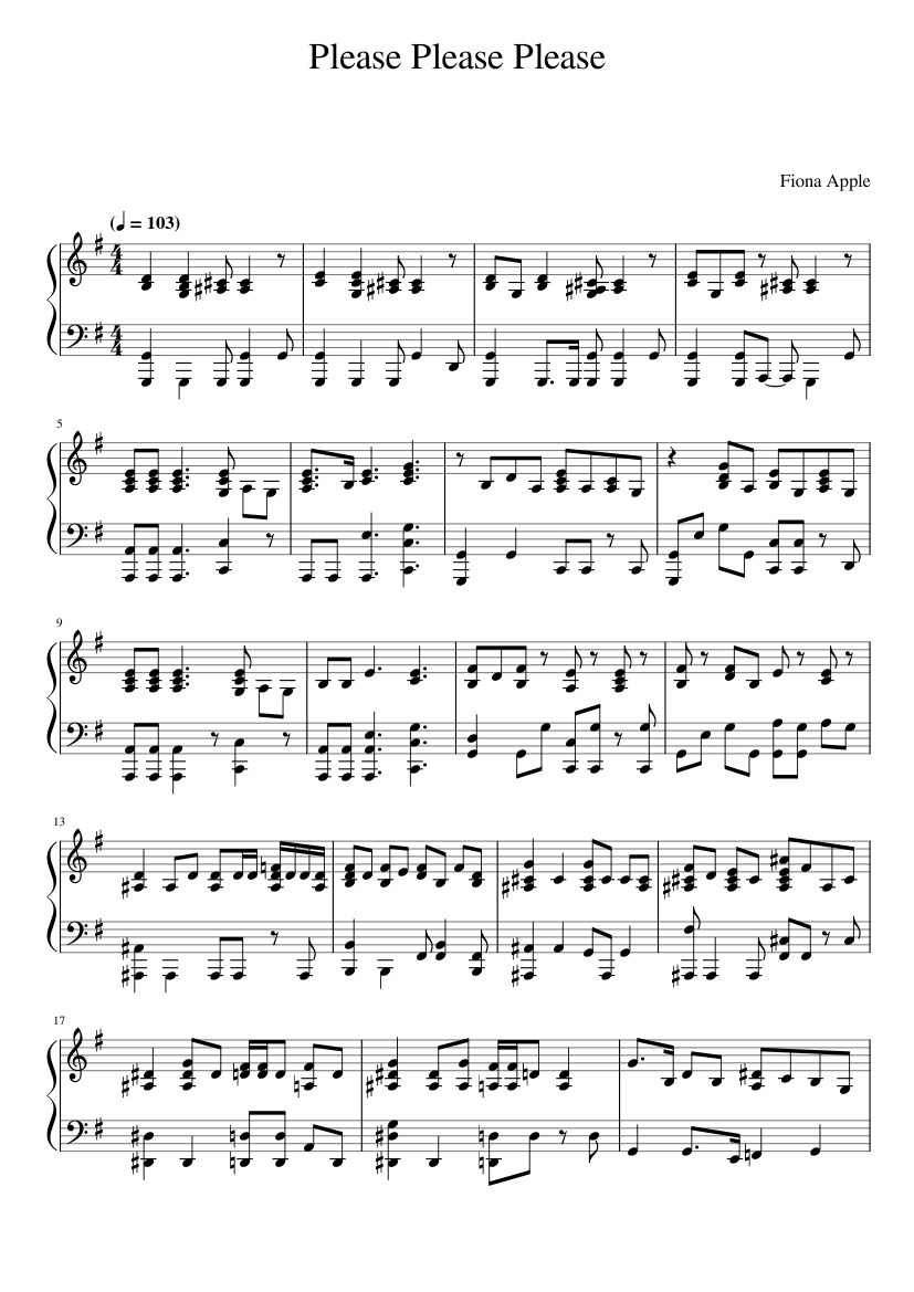 Please please please – Fiona Apple Sheet music for Piano (Solo ...