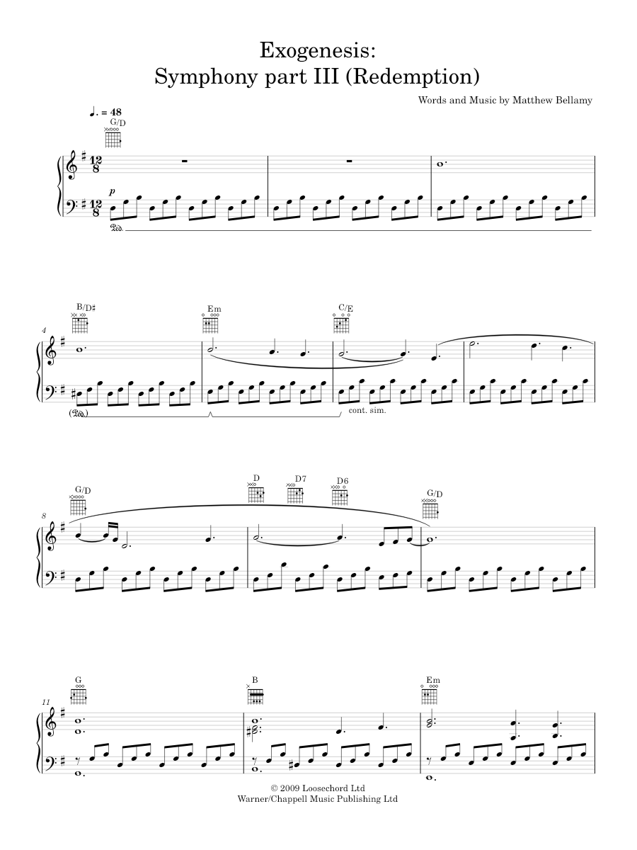 Play Official version of Exogenesis - Symphony part III sheet music by ...