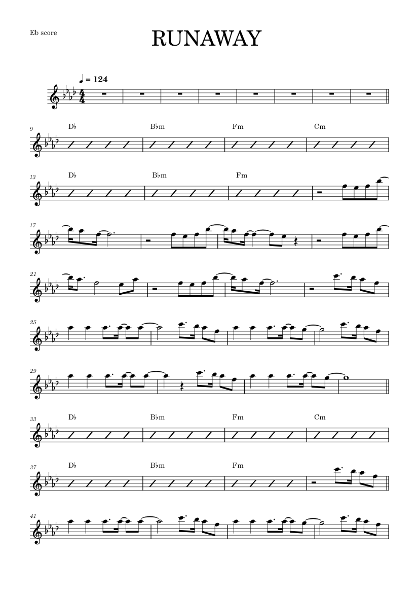 Runaway (Galantis) (ALTO SAX RMX) Sheet music for Saxophone alto (Solo ...
